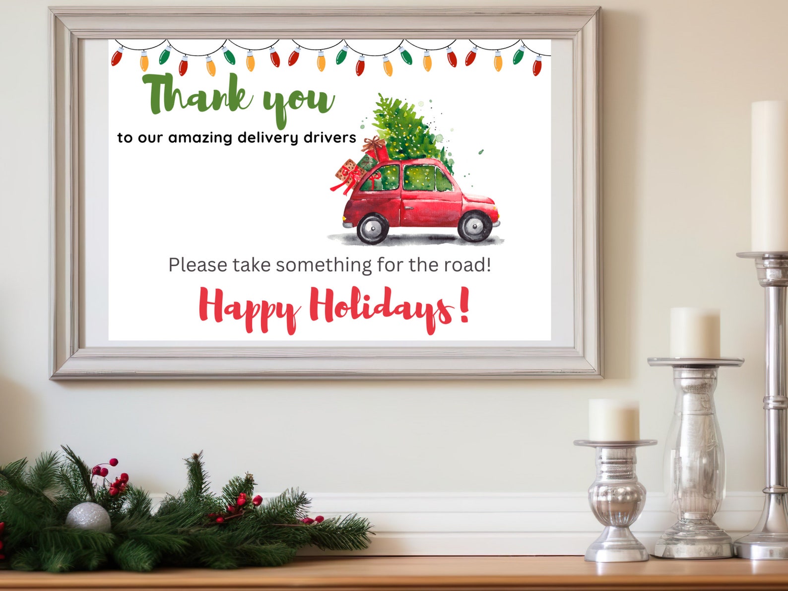 Delivery Driver Thank You Sign | 8x10 Delivery Driver Snack Sign | Take ...