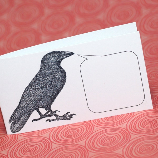 Black Raven Note Cards - Etsy