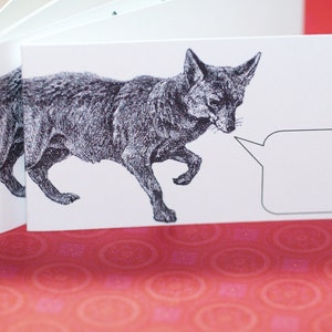 FOX FELICITATIONS . Set of 5 Mini Notecards Captioned Critters Quirky ...