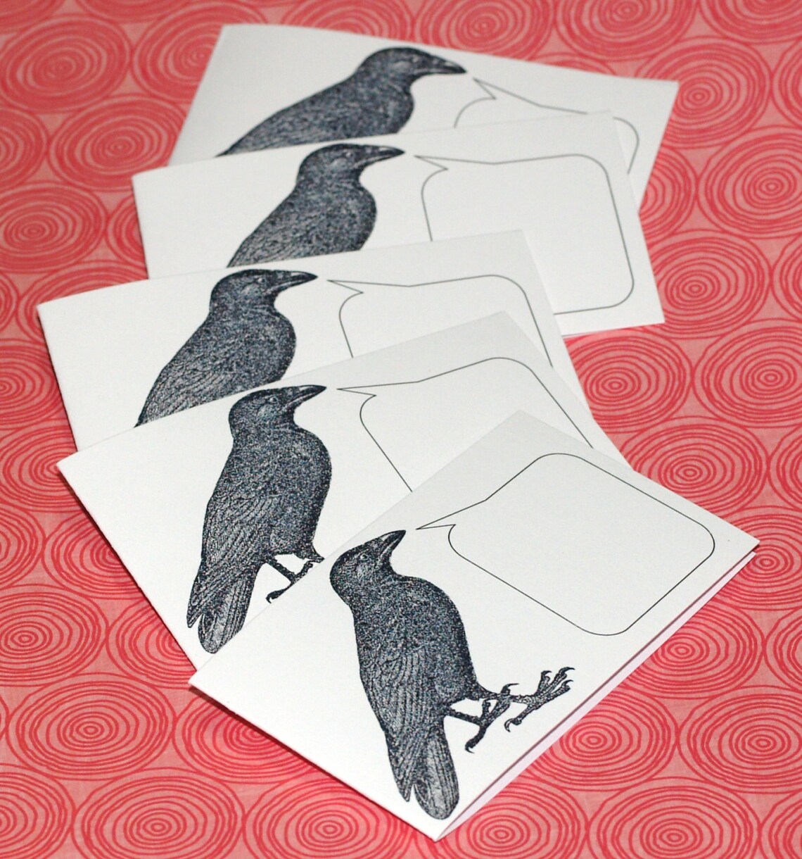 QUOTH the RAVEN . Set of 5 Mini Notecards Crow Edgar Allen Poe - Etsy