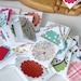 Mini NOTECARD Assortment Tiny 2 Square Folded Notes Colorful Scalloped ...
