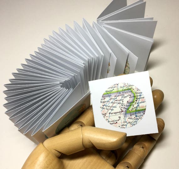 Mini Map NOTES . Tiny Square Cards With Vintage Map Circles - Etsy