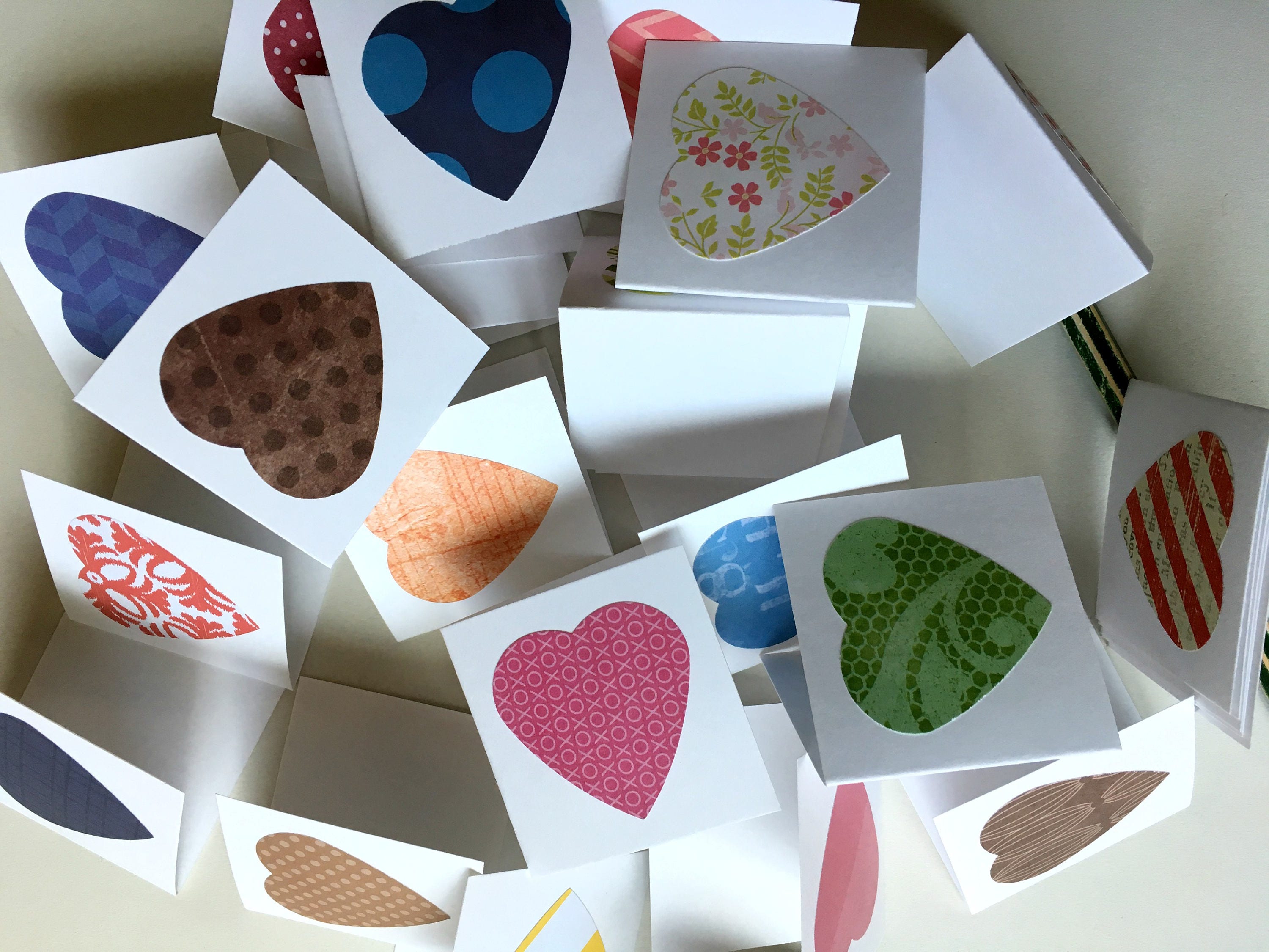 Mini LOVE NOTES Tiny 2 Square Folded Heart Cards - Etsy