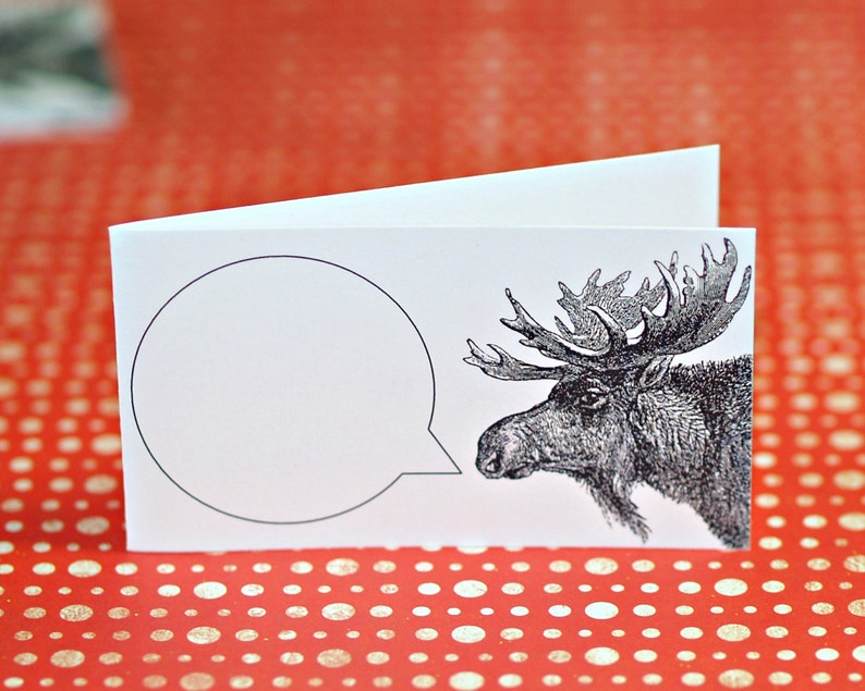 MOUTHY MOOSE . Mini Notecards Handmade Stationery Captioned - Etsy