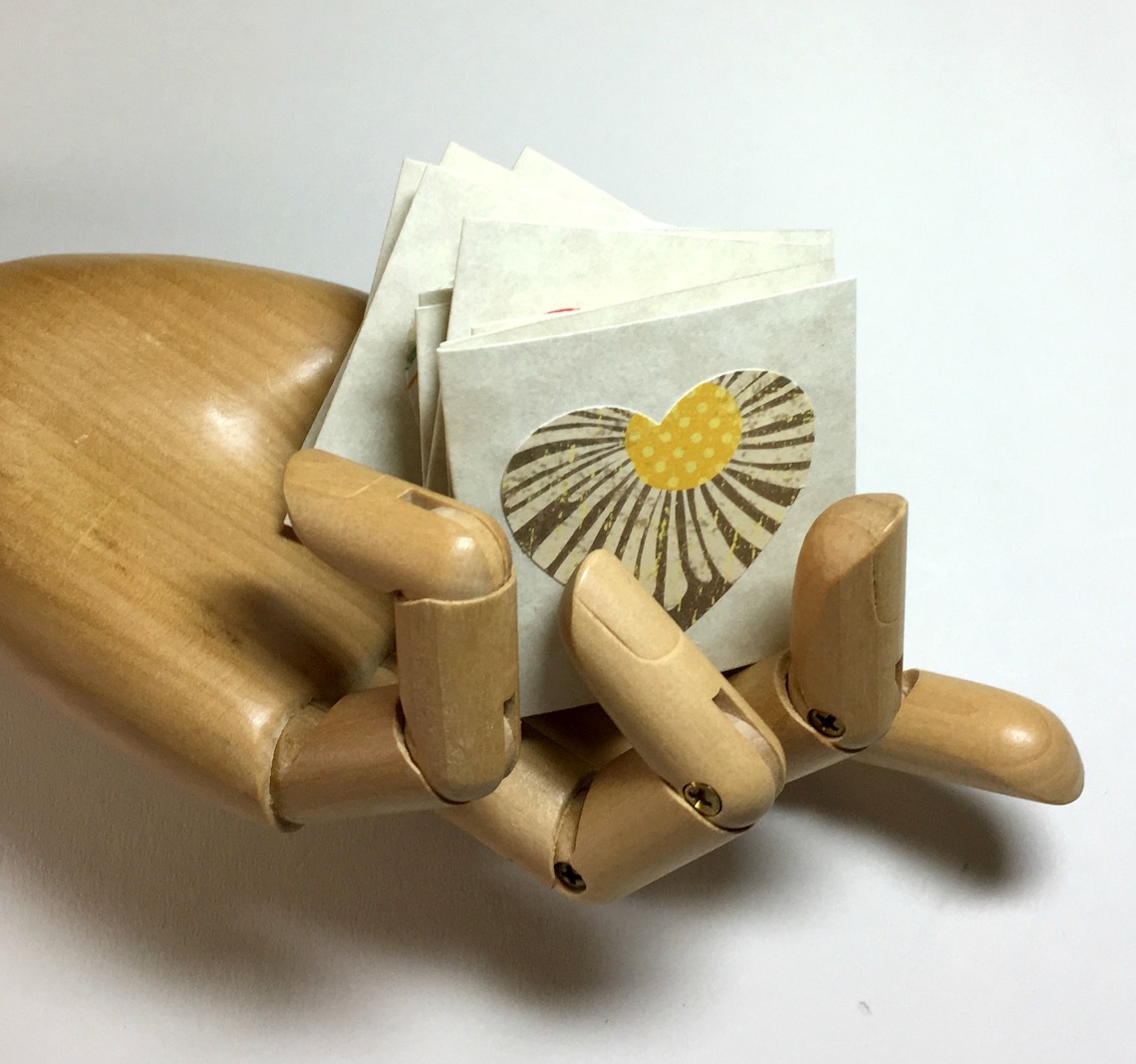 Nostalgic Mini LOVE NOTES 2 Tiny Square Heart Cards Vintage - Etsy