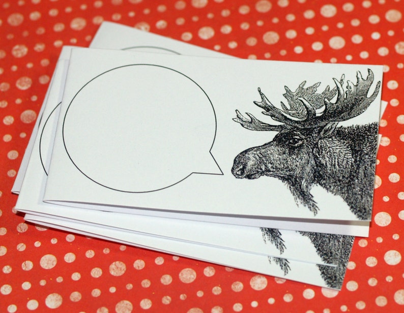 MOUTHY MOOSE . Mini Notecards Handmade Stationery Captioned - Etsy