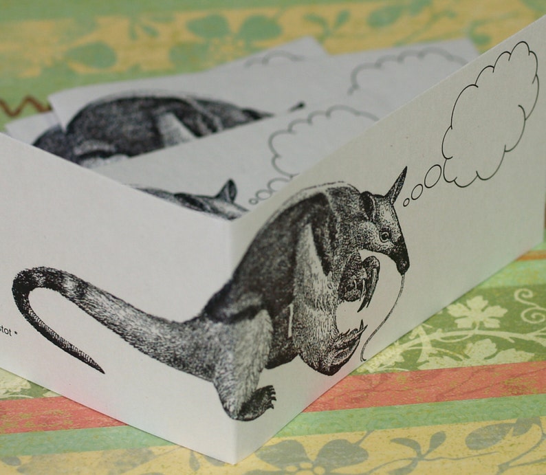 TONGUE-TIED TAMANDUA . Mini Notecards Set of 5 Handmade | Etsy