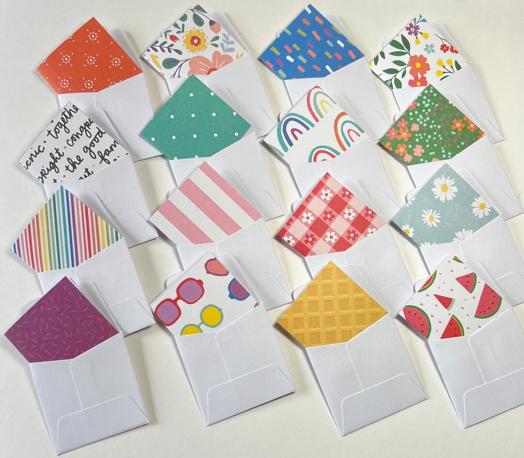 TINY NOTES - Mini Square Small Gift Cards Folded Notes Stationery Tooth ...