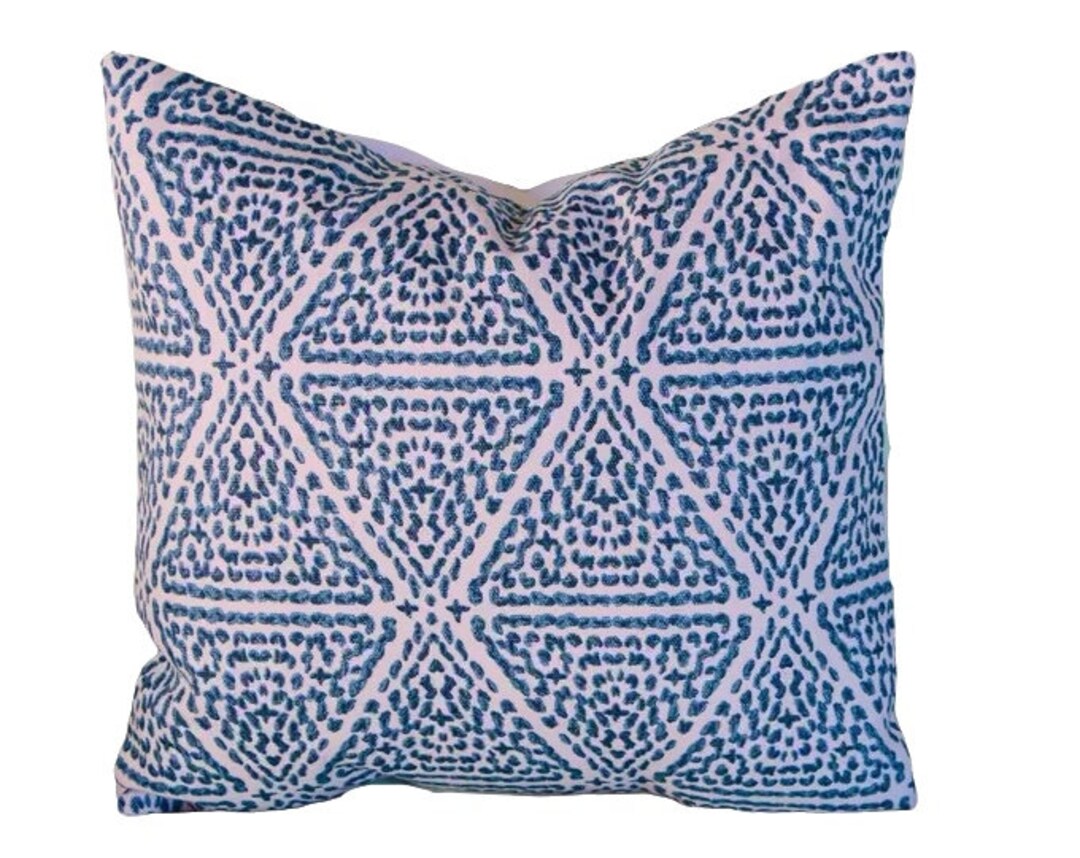Blue Geometric Pillow Coverthrow Pillowpillow - Etsy