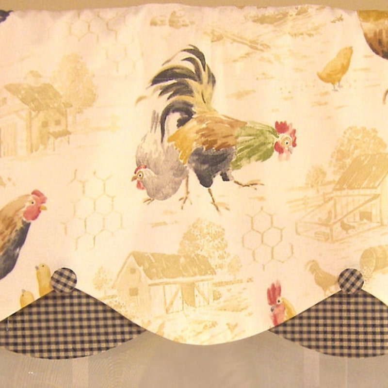 Rooster Kitchen Curtain - Etsy
