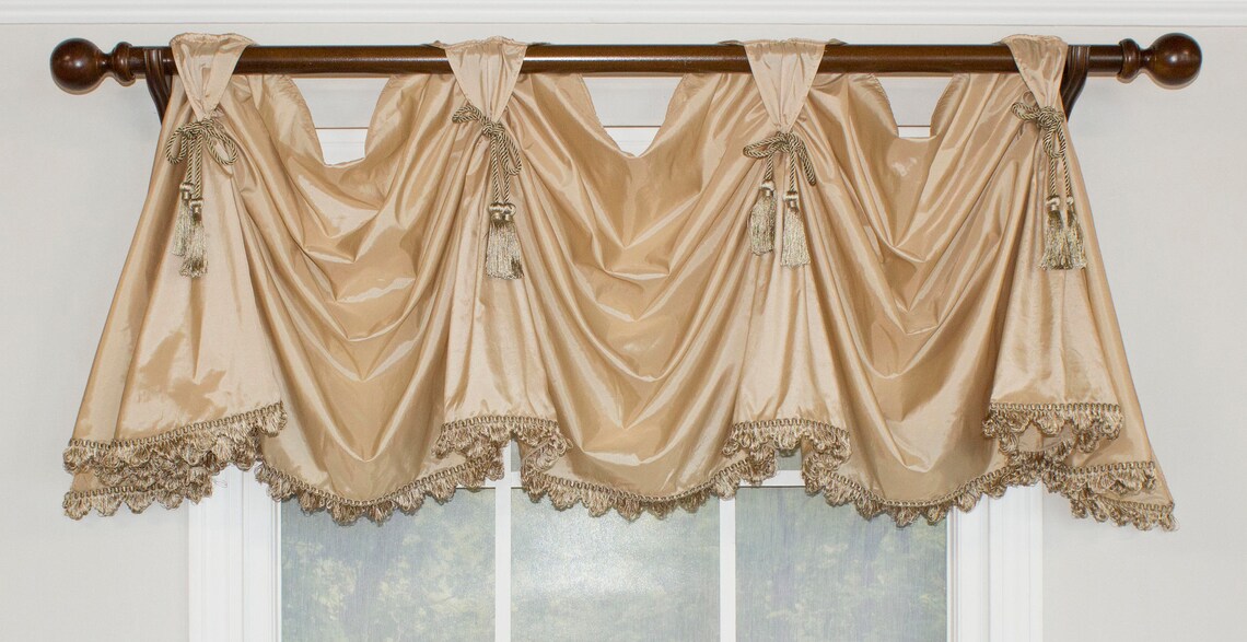 Celebration Valances With Scalloped Trim and Optional Chairties,pale ...