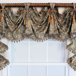 Jacobean Victory Valance Swag With or Without Tassel Trim and Chairties ...