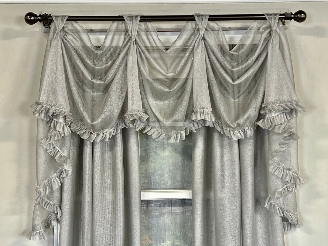 Ruffled Victory Swag in Taupe,white or Silver And/or Panel - Etsy