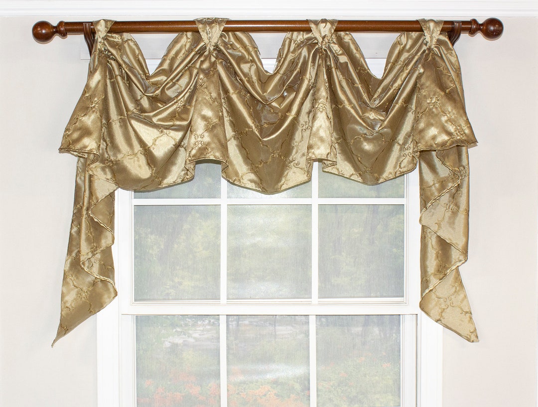 Victory Swags in Embroidered Faux Silk in Crimson,sage Green or Cream ...