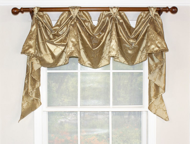 Victory Swags in Embroidered Faux Silk in Crimson,sage Green or Cream ...