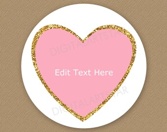 Printable OR Printed Pink and Gold Stickers Pink Watercolor - Etsy