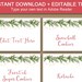 Editable Christmas Labels Holiday Place Card Template Christmas Food ...