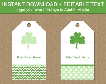 Shamrock Gift Tags - Etsy