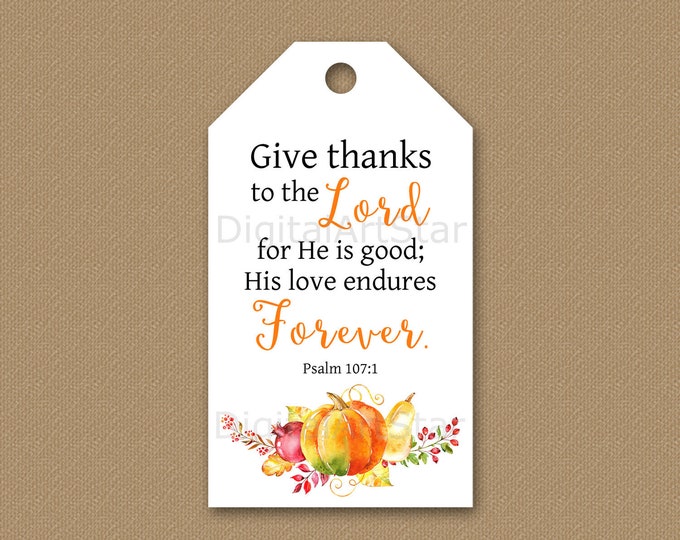 Thanksgiving Bible Verse Gift Tags Printable Thanksgiving Tags ...