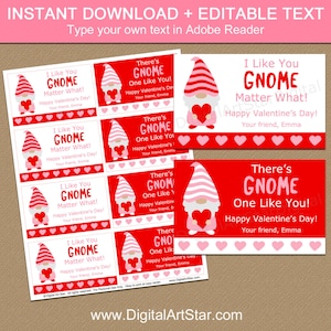 Valentines Day Cards for Kids, Gnome Valentine Card Printable, Class ...