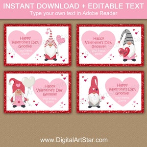 Valentine Cards for Kids Classroom Gnome Valentine Printable Gnome ...
