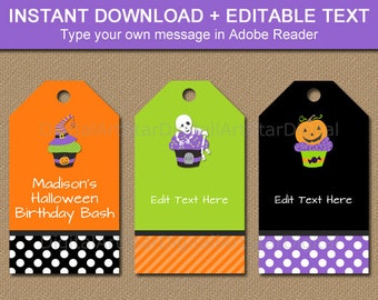 Halloween Party Favor Tag Template Pastel Halloween Thank You - Etsy