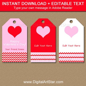 Editable Valentine Gift Tags, Teacher Valentine Printable, Valentines ...