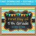 First Day of 5th Grade Sign Printable, Welcome Back to School, First ...