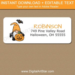 Gnome Halloween Address Labels Halloween Return Address Label - Etsy
