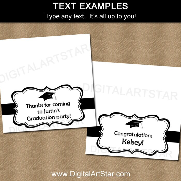 Graduation Treat Bag Topper Black and White Bag Toppers | Etsy