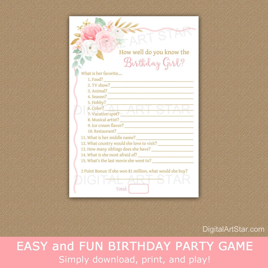 Who Knows the Birthday Girl Best, How Well Do You Know the Birthday ...