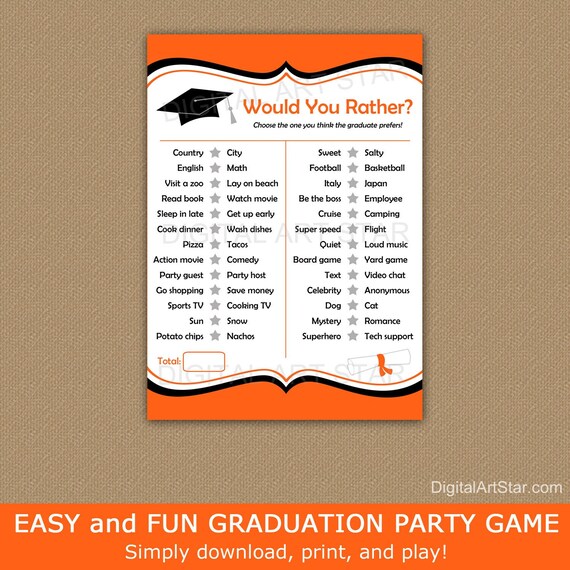 Would You Rather Graduate This or That Graduate Graduation - Etsy
