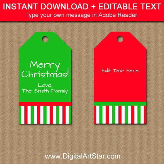 Christmas Tags PRINTABLE Christmas Tags Christmas Gift | Etsy