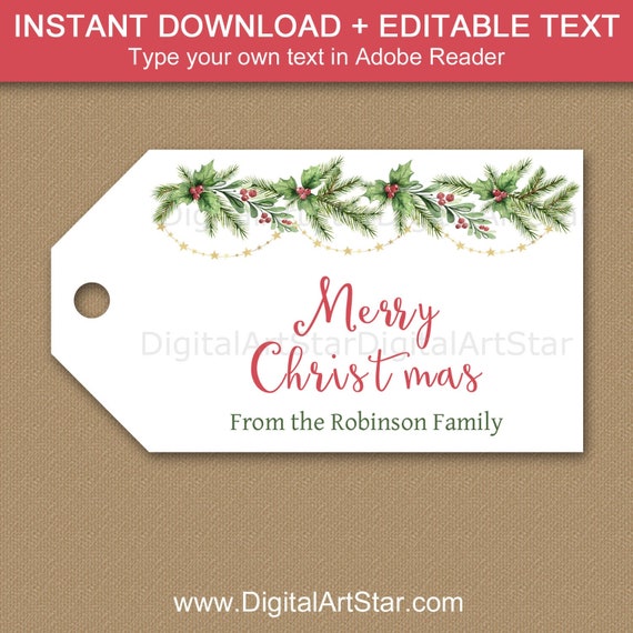 Editable Holiday Gift Tags Printable Christmas Tags Family | Etsy