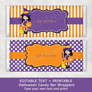 Halloween Candy Bar Wrappers Halloween Party Favors Witch Party Favor ...