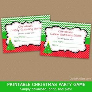 Printable Christmas Game Holiday Candy Guessing Game Guess How Many ...