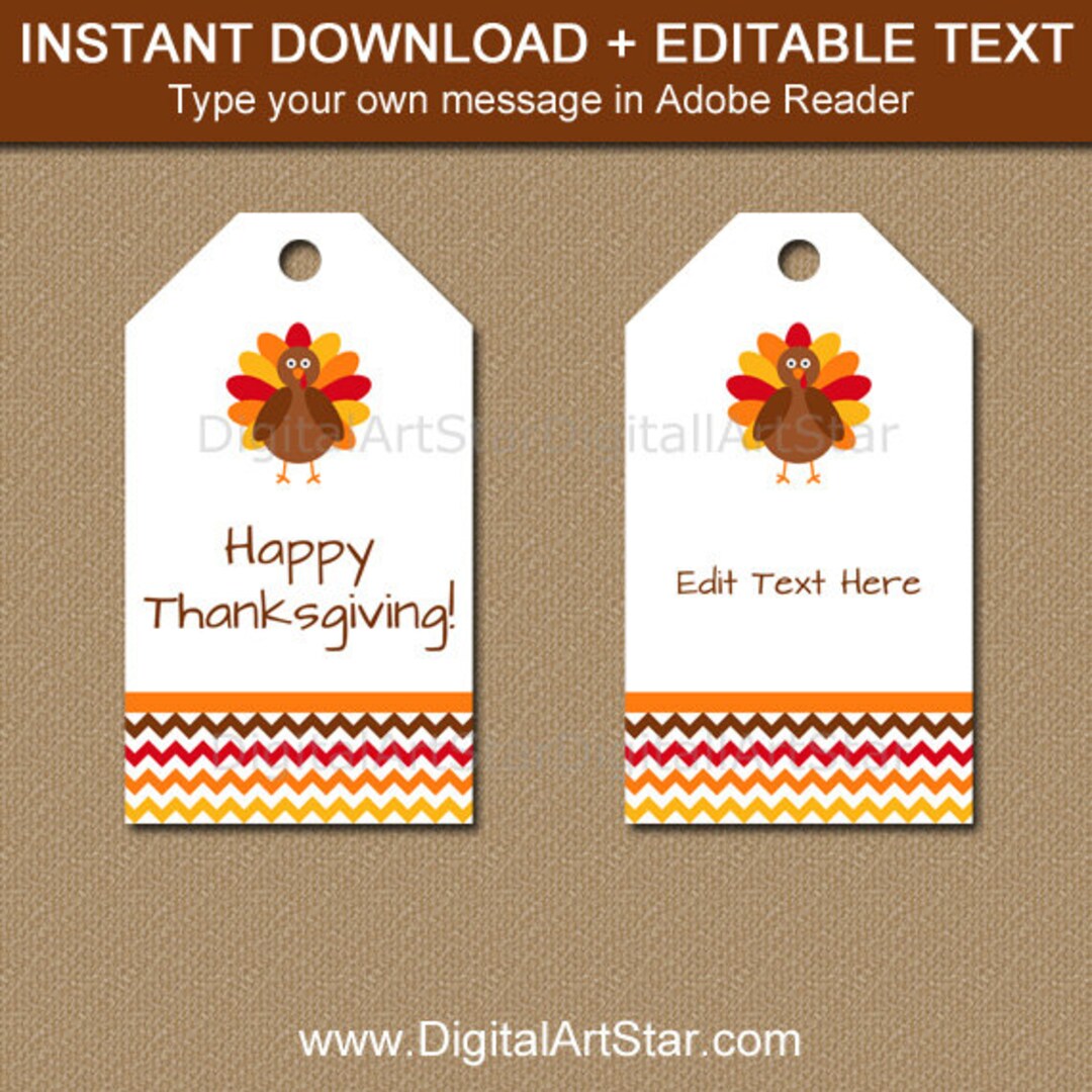 Thanksgiving Favor Tags, Personalized Thanksgiving Tags, EDITABLE Tag ...