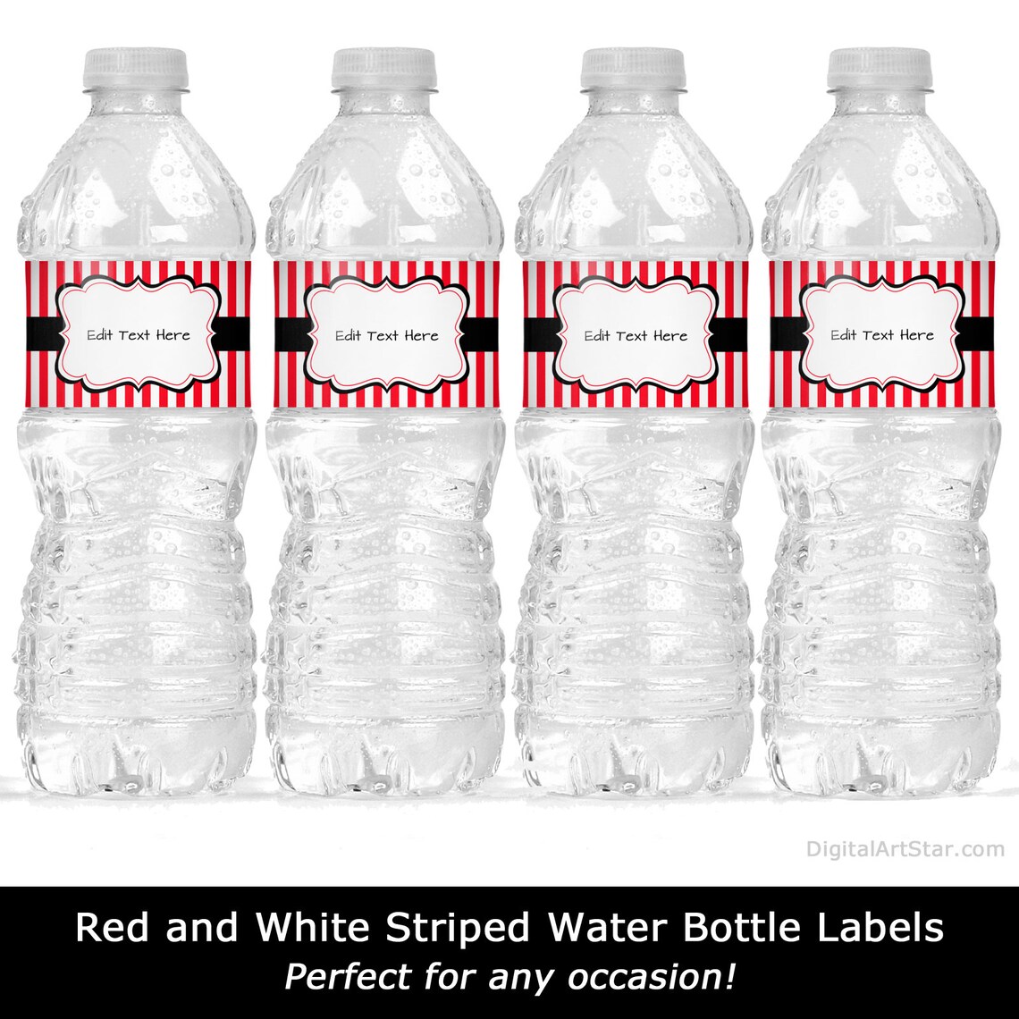 Water Bottle Labels Red and Black Birthday Party Decorations | Etsy