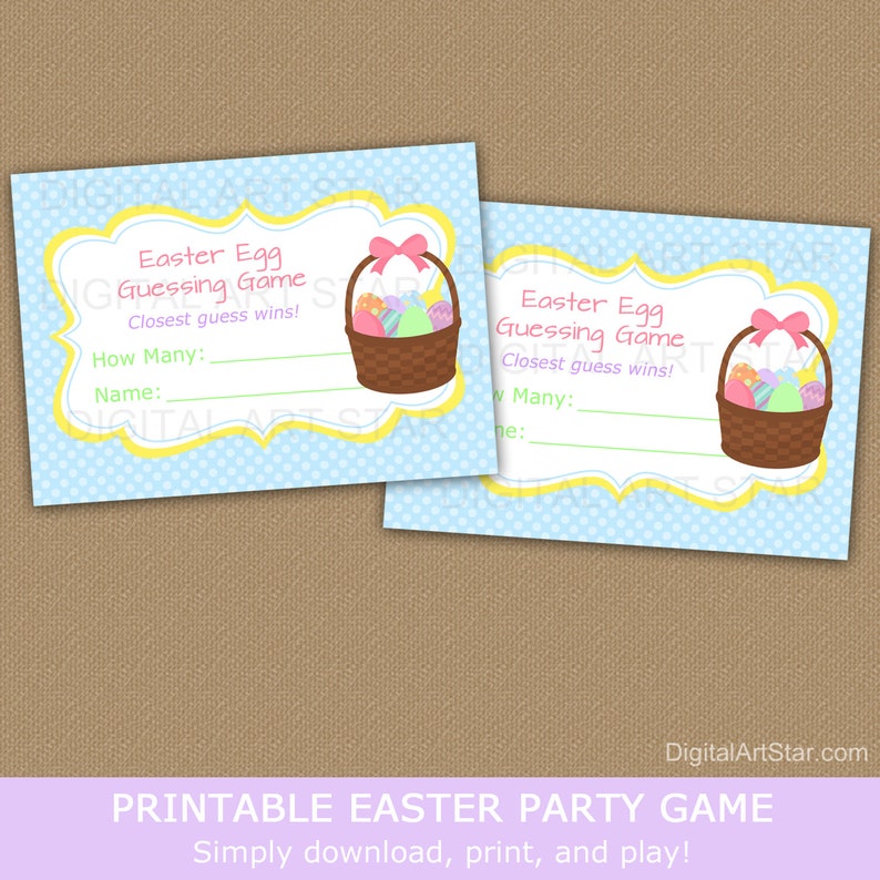 Guess How Many Easter Eggs Are in the Basket Easter Egg Game - Etsy