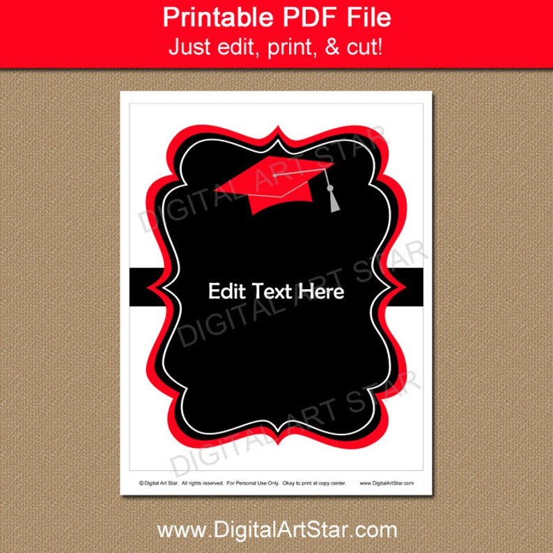 Red Black and White Graduation Decorations High School - Etsy