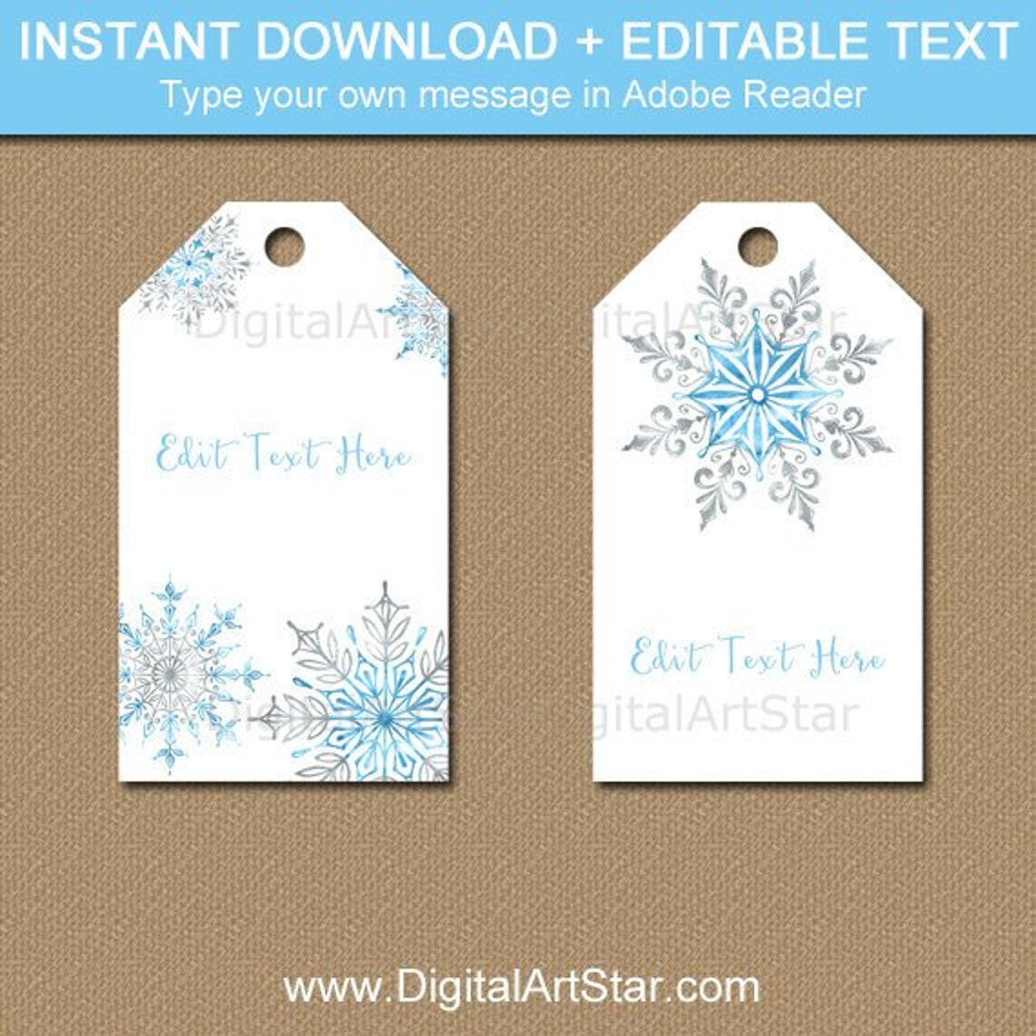 Snowflake Tags Snowflake Thank You Tags White Snowflake Gift - Etsy