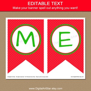 Christmas Tree Banner PRINTABLE Christmas Banner EDITABLE Holiday ...