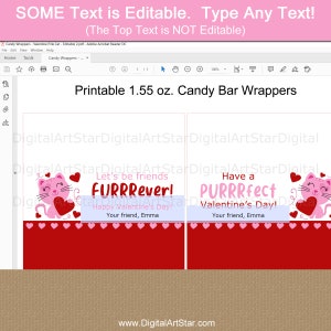 Valentine Candy Bar Wrappers Instant Download, Printable Valentine ...