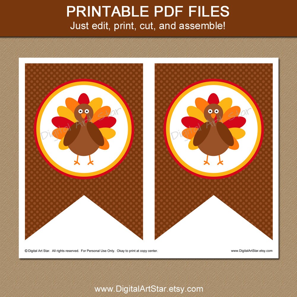 Printable Thanksgiving Banner EDITABLE Thanksgiving Banner | Etsy