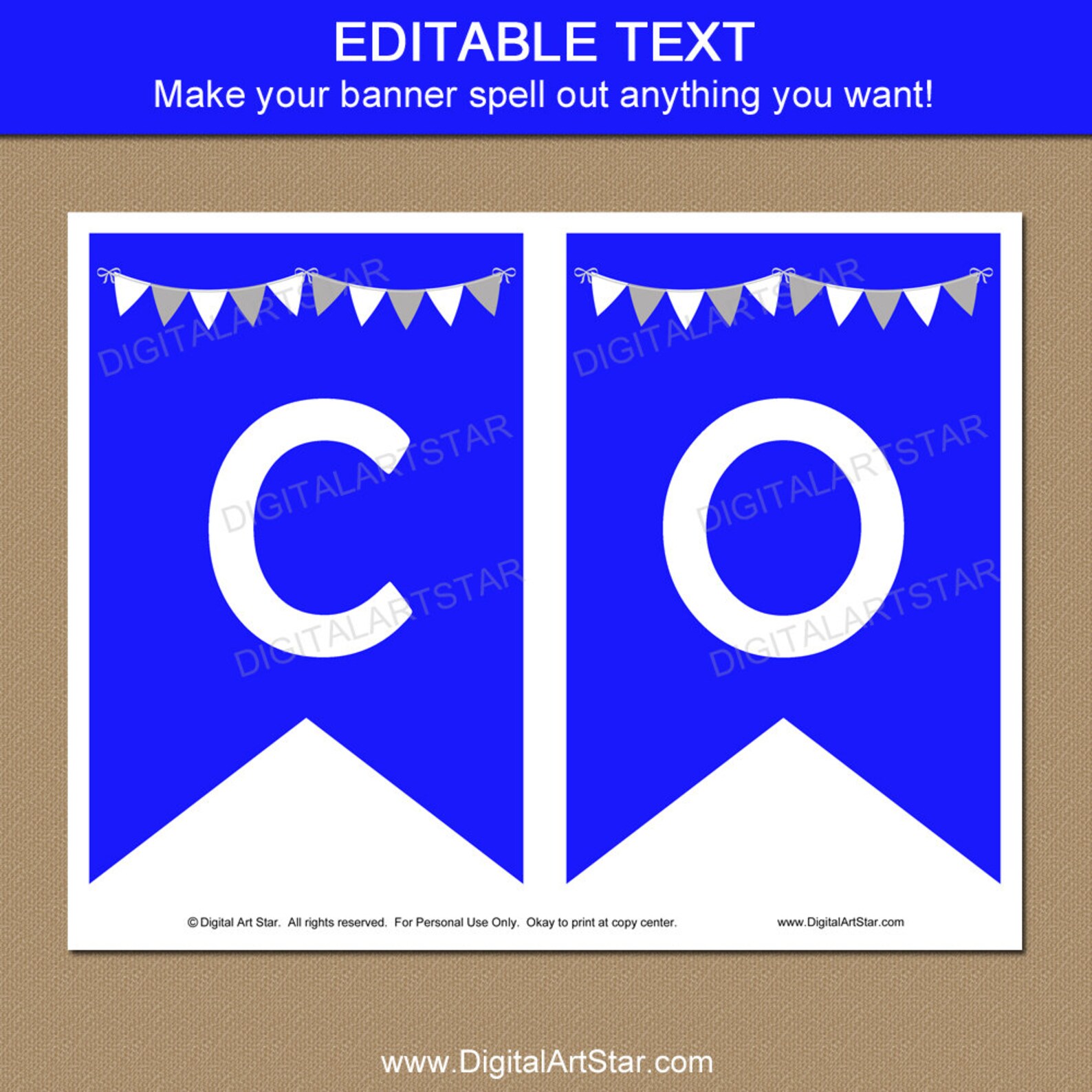 Graduation Banner Printable Royal Blue and White Graduation - Etsy
