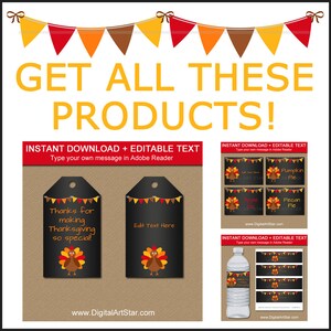 Thanksgiving Party Package Deal, Chalkboard Place Cards Template ...