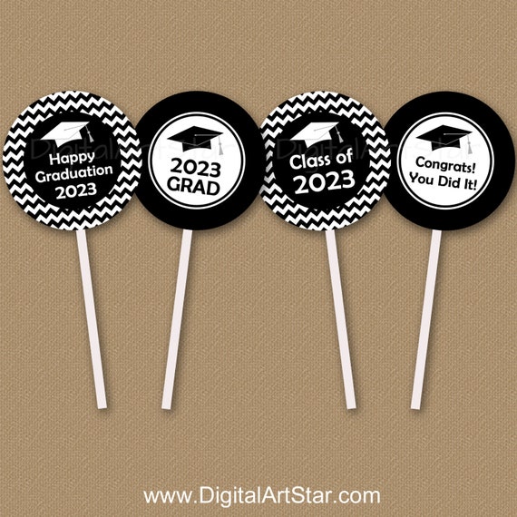 Graduation Cupcake Toppers Printable, Class of 2023 Graduation ...