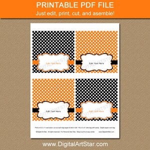 Halloween Treat Bag Toppers Instant Download, Halloween Party Favors ...