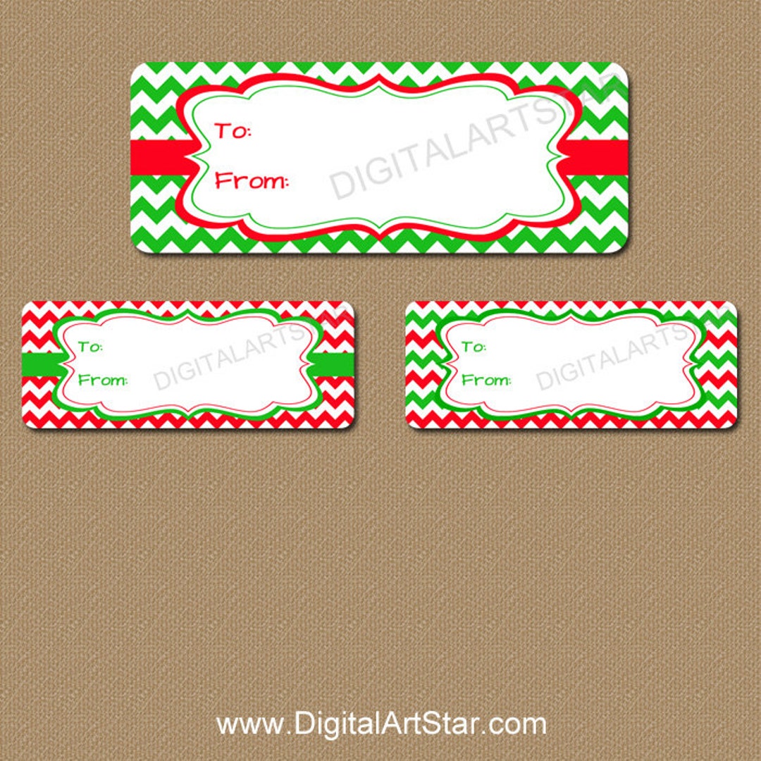 Christmas Gift Tag Stickers to and From, Printable Christmas Gift ...