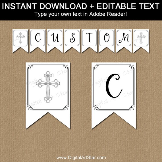 First Communion Banner Template, First Communion Decorations, 1st ...